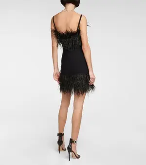 Staud Etta Feather-trimmed Minidress