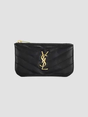Saint Laurent Monogram Matelasse Leather Zip-around Wallet - Nero