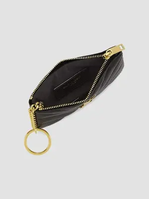 Saint Laurent Monogram Matelasse Leather Zip-around Wallet - Nero