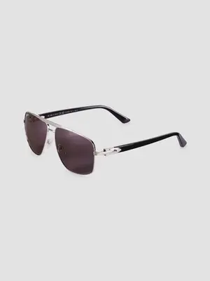 Cartier C Décor Signature 58mm Platinum Navigator Sunglasses - Silver