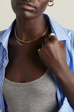 LOREN STEWART Net Sustain Demi Herringbone 10-karat Recycled Necklace