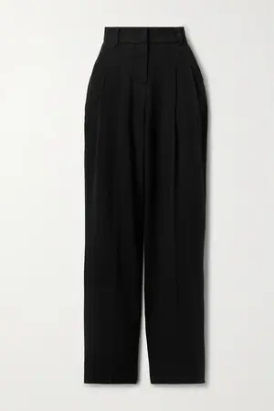 THE FRANKIE SHOP Layton Pleated Wool Wide-leg Pants