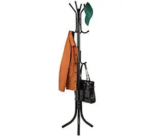 MIND READER 11 Hook 3-tier Metal Standing Coat Rack