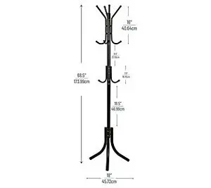 MIND READER 11 Hook 3-tier Metal Standing Coat Rack