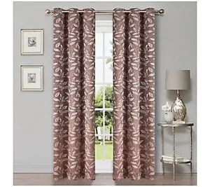 SUPERIOR Bohemian Leaves Blackout 2-piece Curtain Set, 42 X 63 - One-color