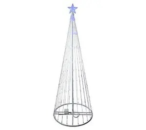 NORTHLIGHT 12' Pre-lit Blue Led Show Cone Tree Utdoor Decor - One-color
