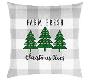 SORRA HOME Farm Fresh Christmas Tree 18' Embroi Dered Pillow - One-color