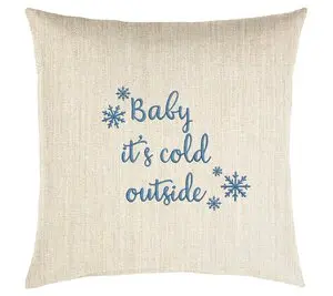 SORRA HOME Baby It's Cold Outside Embroidered S Unbrella Pillow - One-color