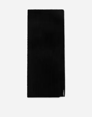 Dolce & Gabbana Wool Scarf With Dg Patch - Black