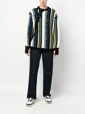 ADER ERROR Frema Striped-knit Buttoned Jumper