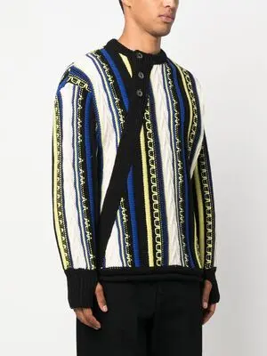 ADER ERROR Frema Striped-knit Buttoned Jumper