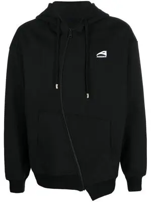 ADER ERROR Curved-zip Long-sleeve Hoodie