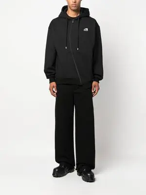 ADER ERROR Curved-zip Long-sleeve Hoodie