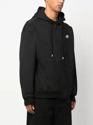 ADER ERROR Curved-zip Long-sleeve Hoodie
