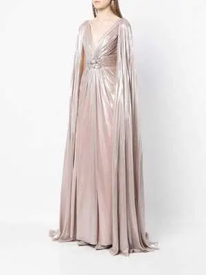 Jenny Packham Celia Cape-sleeved Gown