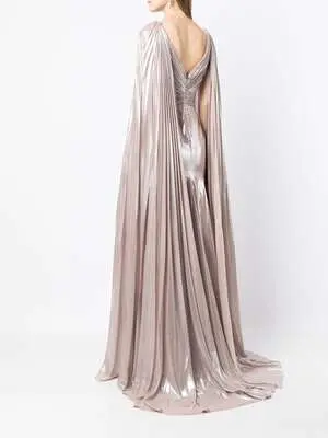 Jenny Packham Celia Cape-sleeved Gown