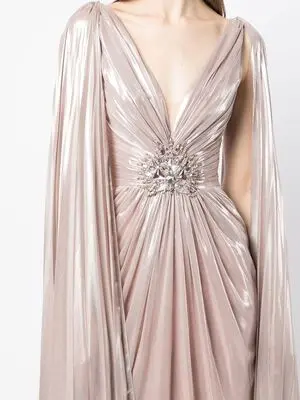 Jenny Packham Celia Cape-sleeved Gown