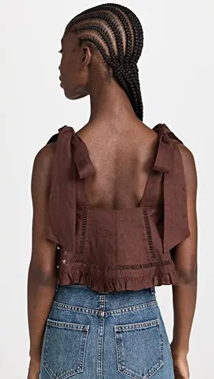 JOSLIN Adele Linen Crop Top