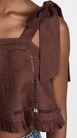 JOSLIN Adele Linen Crop Top