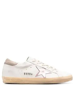 GOLDEN GOOSE Super-star Nappa Leather Sneakers With Metallic Star - White