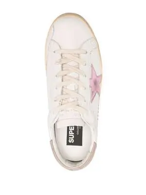GOLDEN GOOSE Super-star Nappa Leather Sneakers With Metallic Star - White