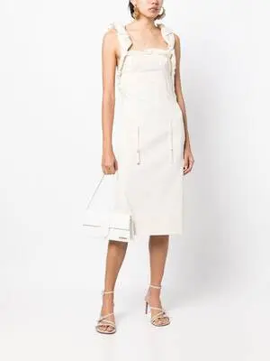 Jacquemus Open-back Ruffle-shoulder Dress