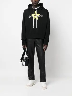 Palm Angels Star Sprayed Logo-print Hoodie