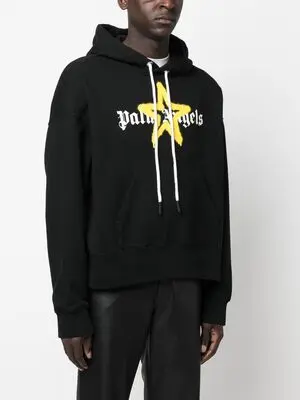 Palm Angels Star Sprayed Logo-print Hoodie