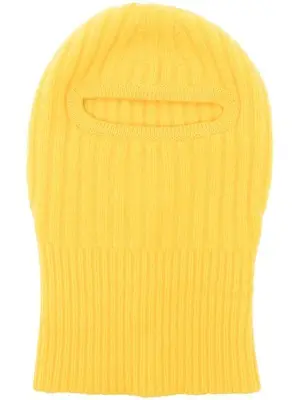 WALTER VAN BEIRENDONCK Ribbed Knit Mask - Yellow