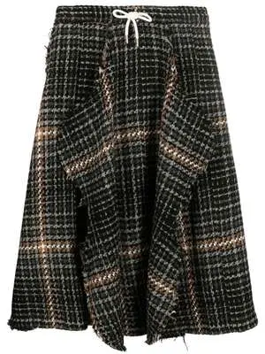 CHARLES JEFFREY Check Pattern Midi Skirt