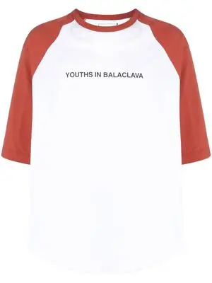 YOUTHS IN BALACLAVA Logo-print Round-neck T-shirt - White