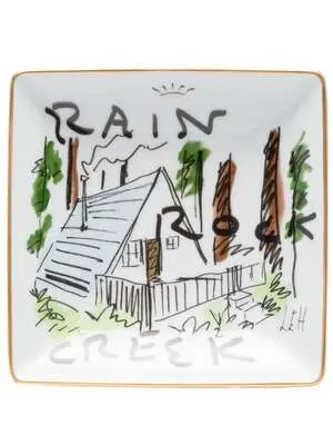 GINORI 1735 Rain Rock Creek Square Plate - White