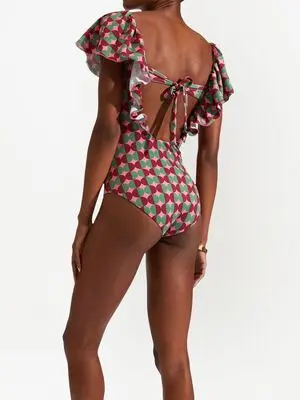La DoubleJ Scarlett Flutter-sleeve Swimsuit
