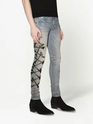 Amiri Camo Bones Skinny Jeans