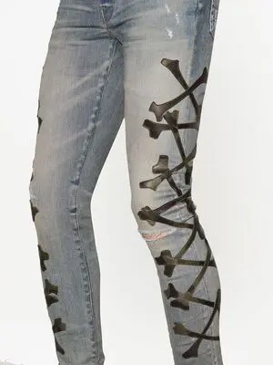 Amiri Camo Bones Skinny Jeans