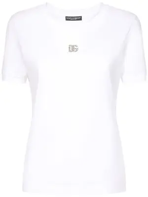 Dolce & Gabbana Crystal-embellished T-shirt - White