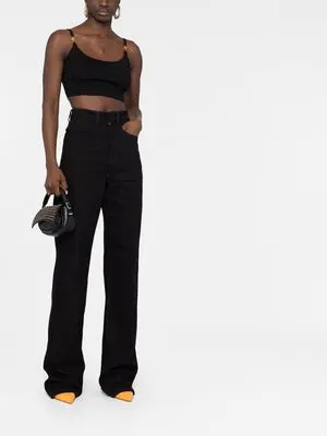 Versace La Greca Medusa '95 Knitted Crop Top - Black