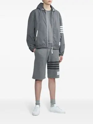 Thom Browne 4-bar Stripe Hooded Jacket - Grey