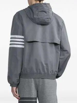 Thom Browne 4-bar Stripe Hooded Jacket - Grey