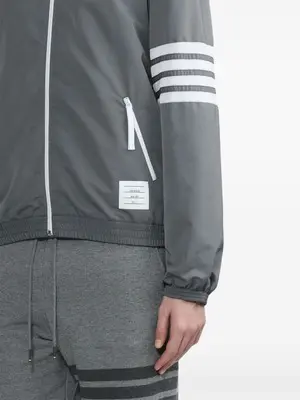 Thom Browne 4-bar Stripe Hooded Jacket - Grey