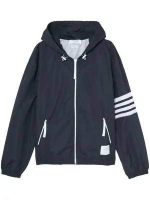 Thom Browne 4-bar Stripe Hooded Jacket - Blue