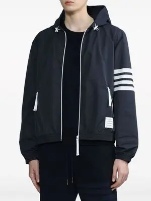 Thom Browne 4-bar Stripe Hooded Jacket - Blue