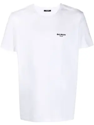 Balmain Logo-embroidered Cotton T-shirt - White