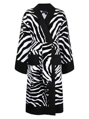 Dolce & Gabbana Zebra Print Bathrobe - Black