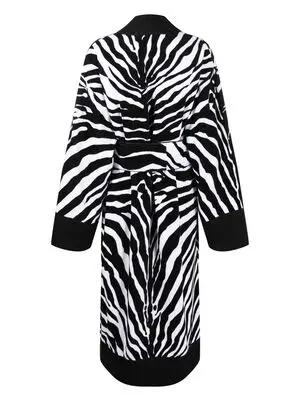 Dolce & Gabbana Zebra-print Terry Cotton Bath Robe - Black