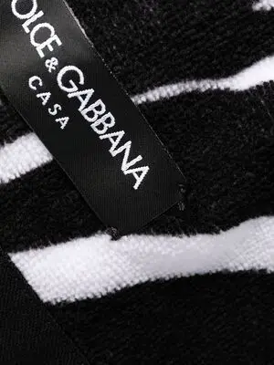 Dolce & Gabbana Zebra-print Terry Cotton Bath Robe - Black