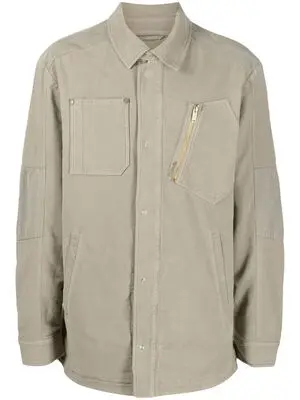 OBJECTS IV LIFE Logo-print Canvas Twill Shirt Jacket - Green