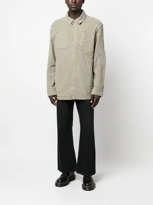 OBJECTS IV LIFE Logo-print Canvas Twill Shirt Jacket - Green