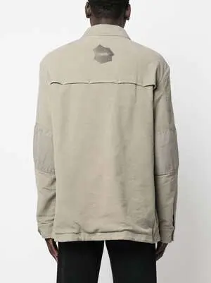 OBJECTS IV LIFE Logo-print Canvas Twill Shirt Jacket - Green