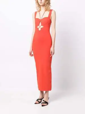 Galvan Kali Cutout-detail Dress - Red